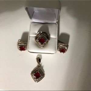 Jewelry | Vintage Ruby And Topaz Jewelry Set | Poshmark